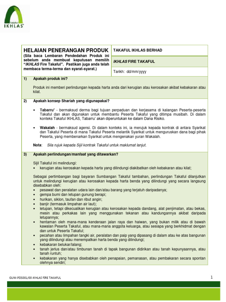Product Disclosure Sheet | PDF