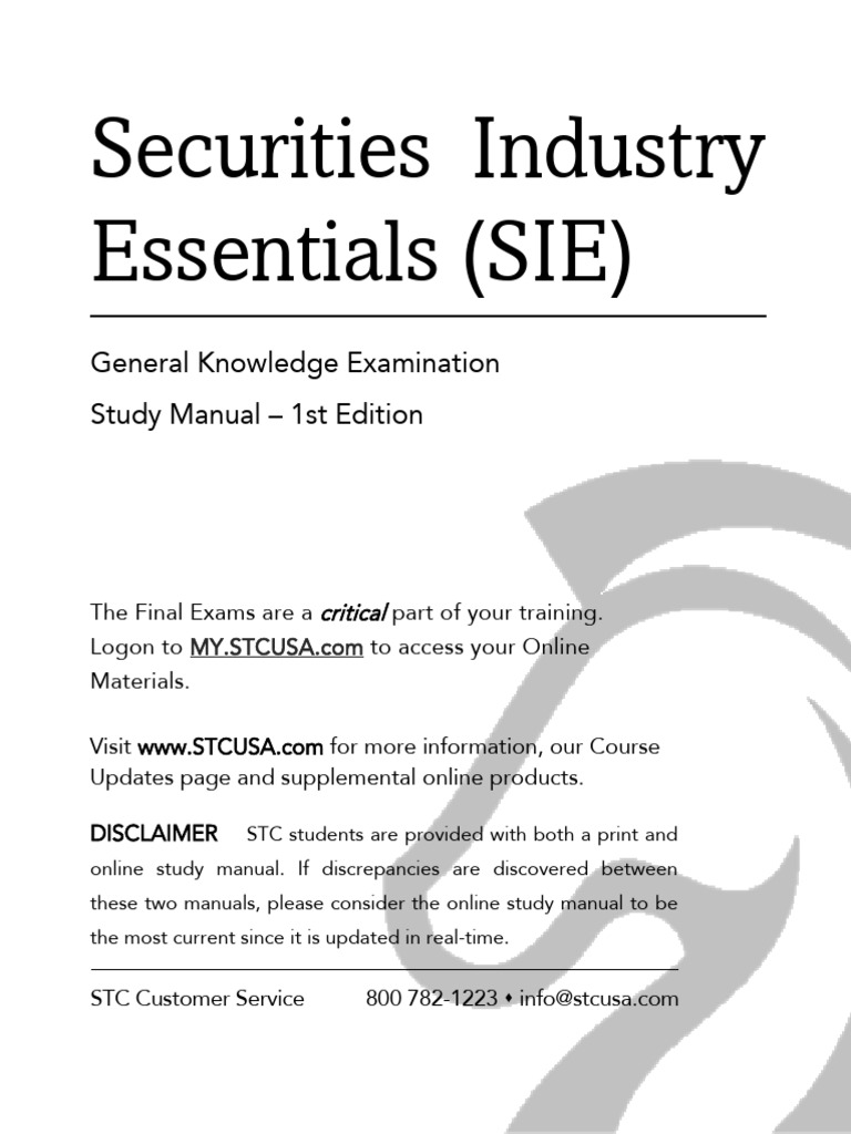 SIEStudy Manual S119 | PDF | Investment Fund | Securities (Finance)