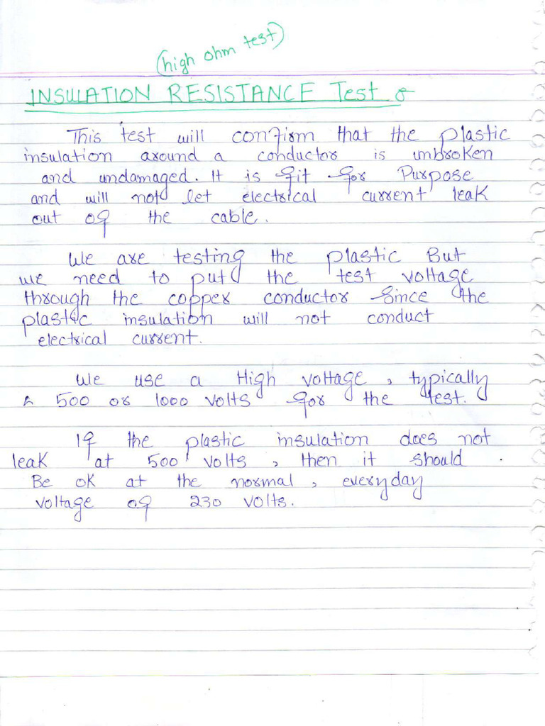LV Panel and Cable Testing. | PDF