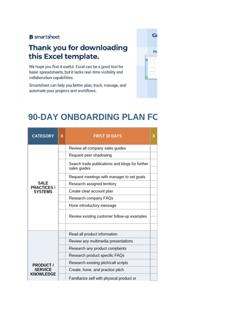 IC 90 Day Onboarding Plan For Sales 8779 | PDF