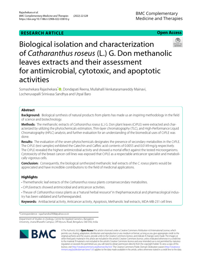 Biological Isolation and Characterization | PDF