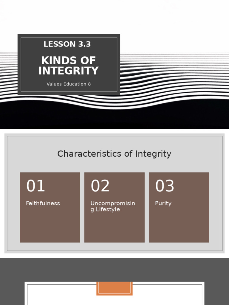 Q3-Lesson 3.3-Kinds of Integrity | PDF