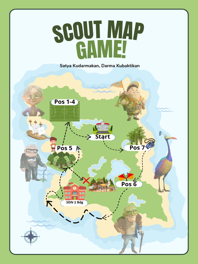 Trasure Map Math Game Worksheet Green and Blue Educational Style | PDF