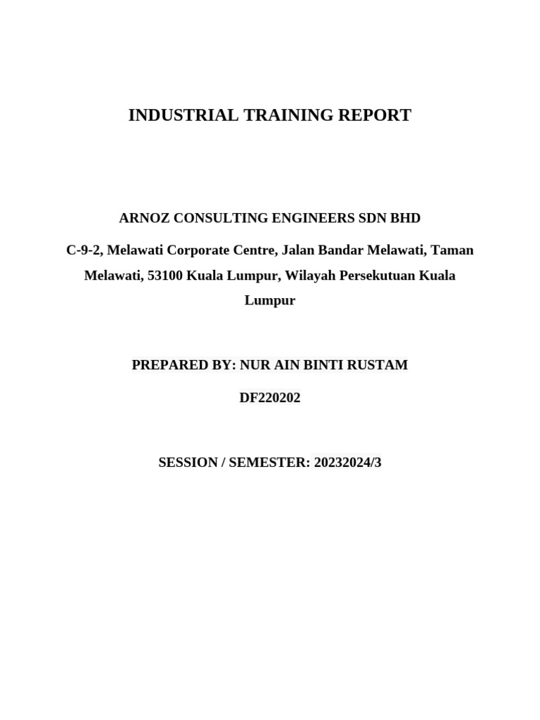 Industrial Training Report | PDF