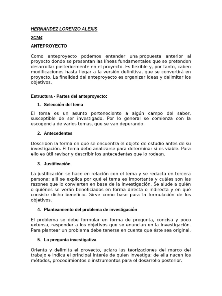 Anteproyecto | PDF