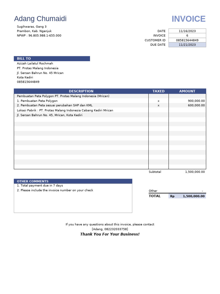 Invoice Peta Polygon | PDF