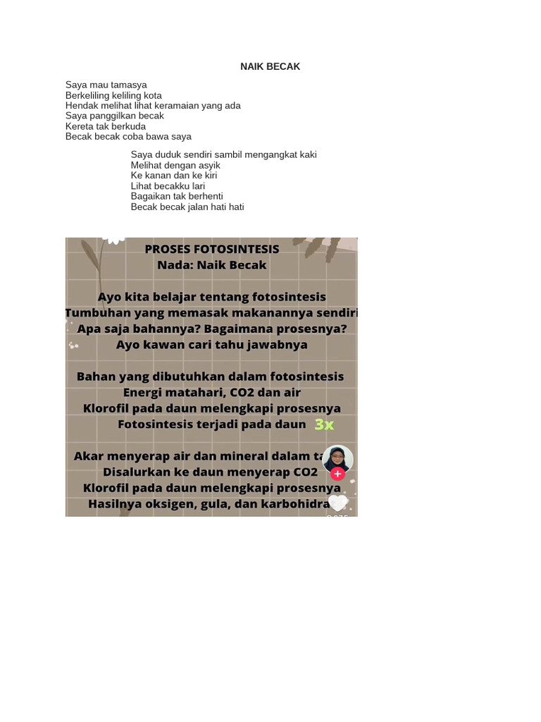 Lagu Naik Becak | PDF