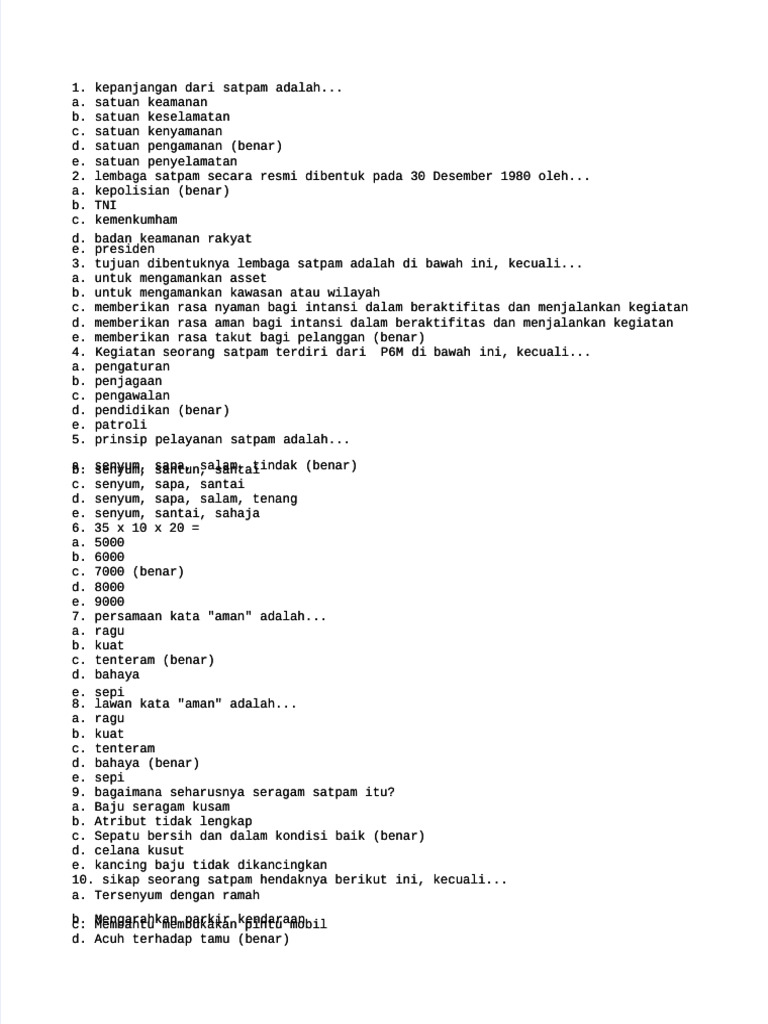PDF Soal Satpam - Compress | PDF