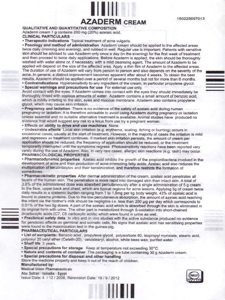 AZADERM-CREAM-PATIENT-INFORMATION-LEAFLET | PDF