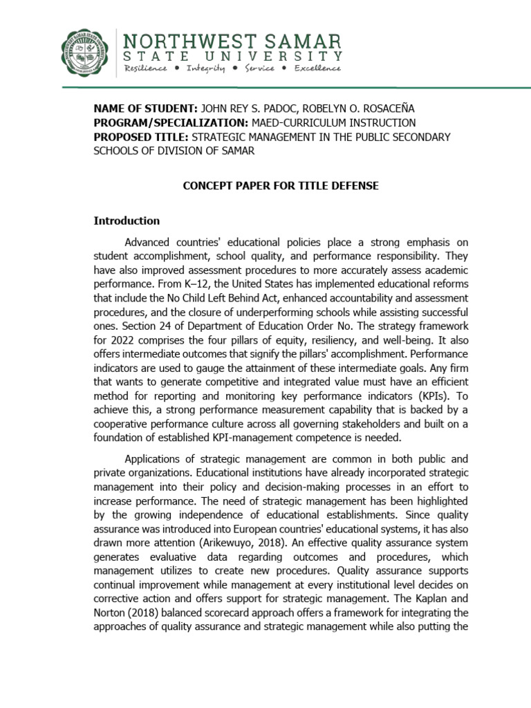 Concept Paper - Title 2 | PDF