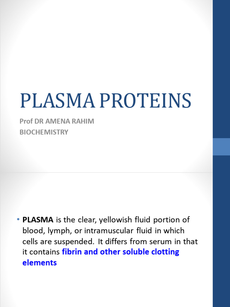 PLASMA PROTEINS | PDF