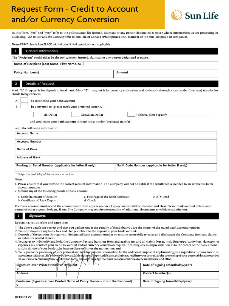 Request Form Currency Conversion and or Bank Deposit SLOCPI ...