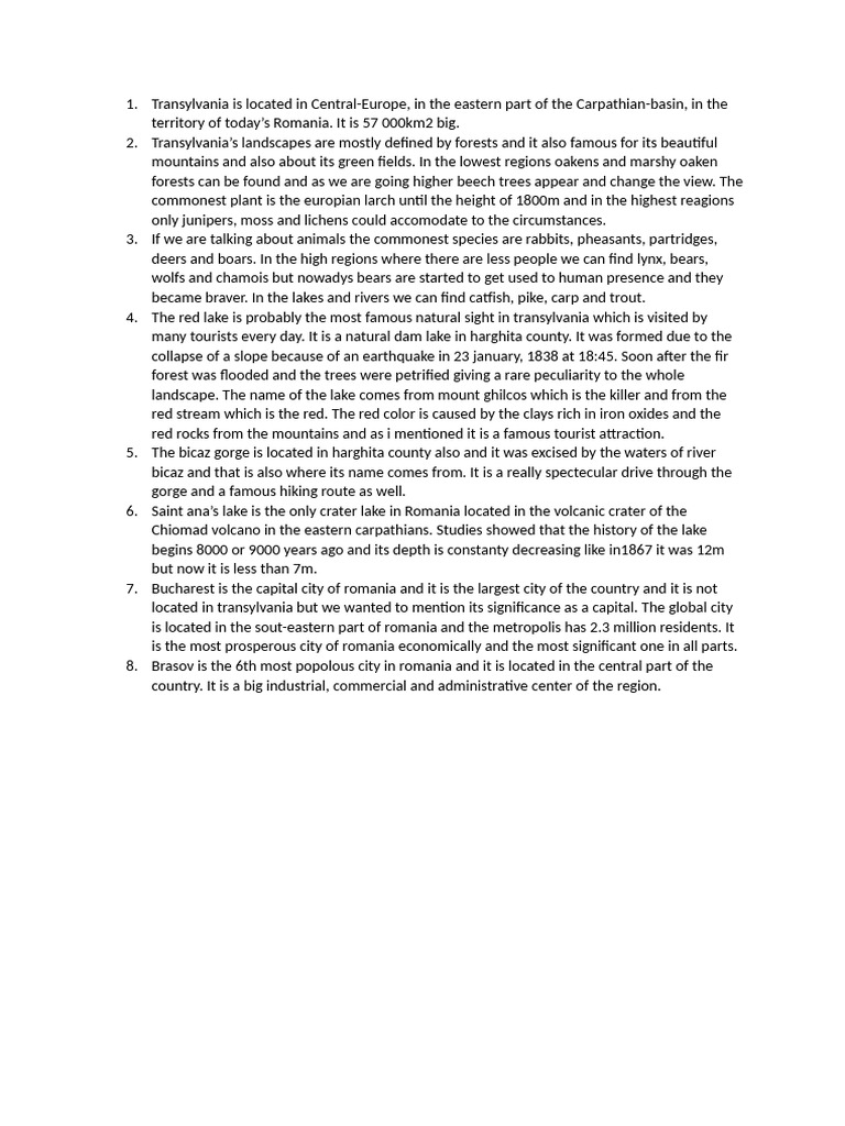 Transylvania Word | PDF