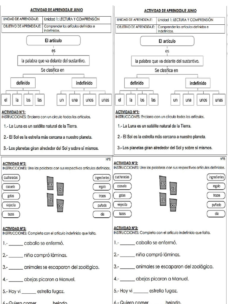 ARTICULOS DEFINIDOS INDEFINIDOS | PDF