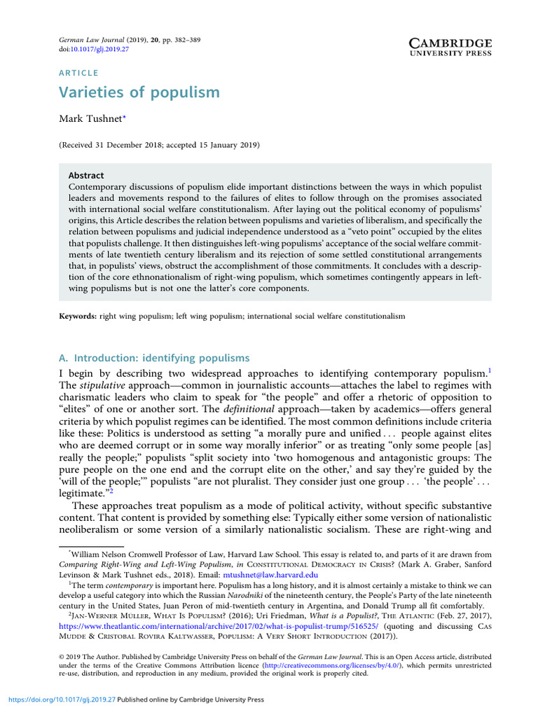 Varieties of Populism | PDF