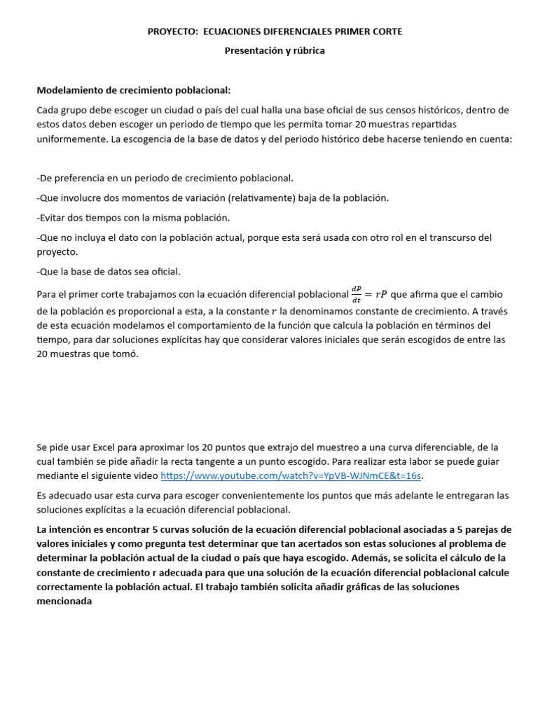 Rubrica - Proyecto - ED, Primer Corte | PDF