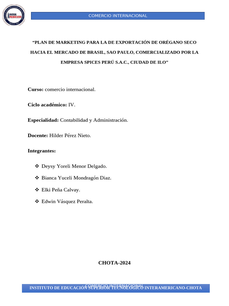 Proyectos Del Curso de Comercio Internacional Bianca Deysy Elki Edwin | PDF