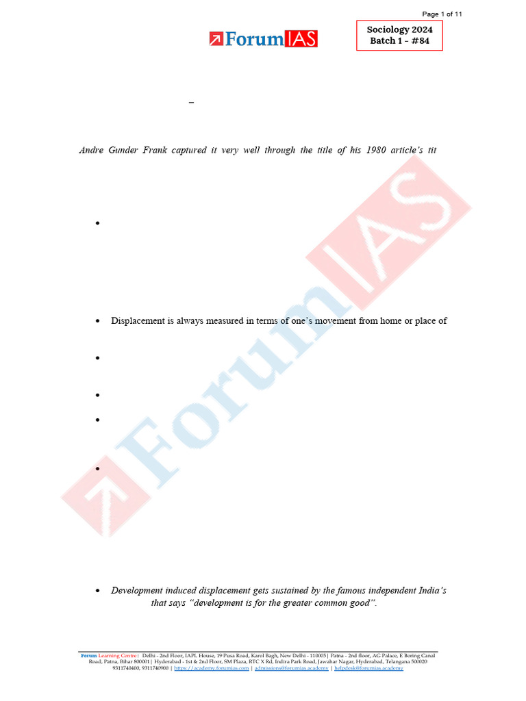 Sociology Optional Classes 2024 Batch 1 84 Sociology Optional Class ...