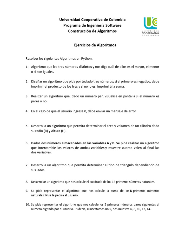 Ejercicios de Algoritmos en Python | PDF | Algoritmos | Lotería