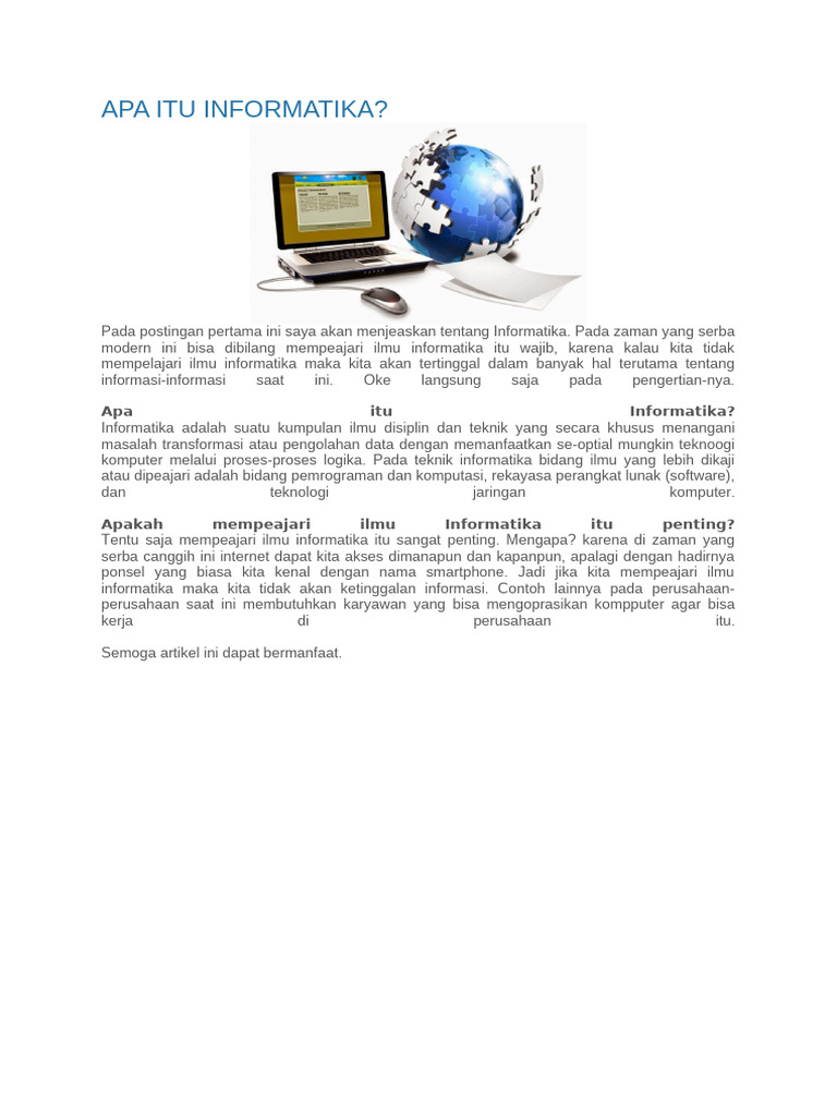 Apa Itu Informatika | PDF
