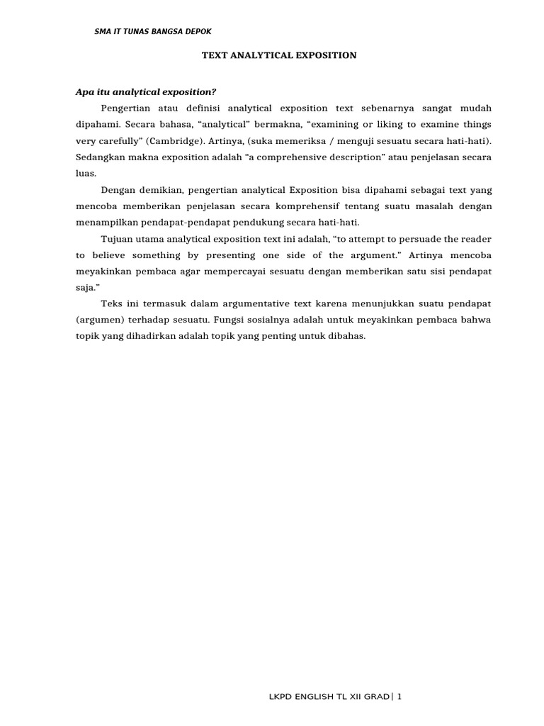 Materi Analytical Exposition | PDF