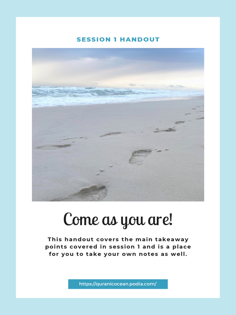Come as You Are Session Handout 1 | PDF