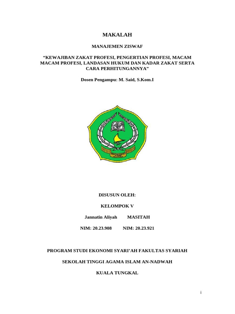 Ziswaf KELOMPOK | PDF | Islamic Philosophy | Theocracy