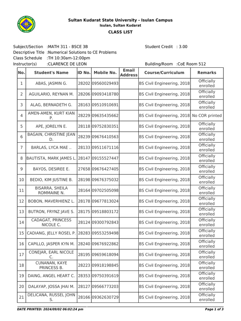 Math 311 Bsce 3B | PDF