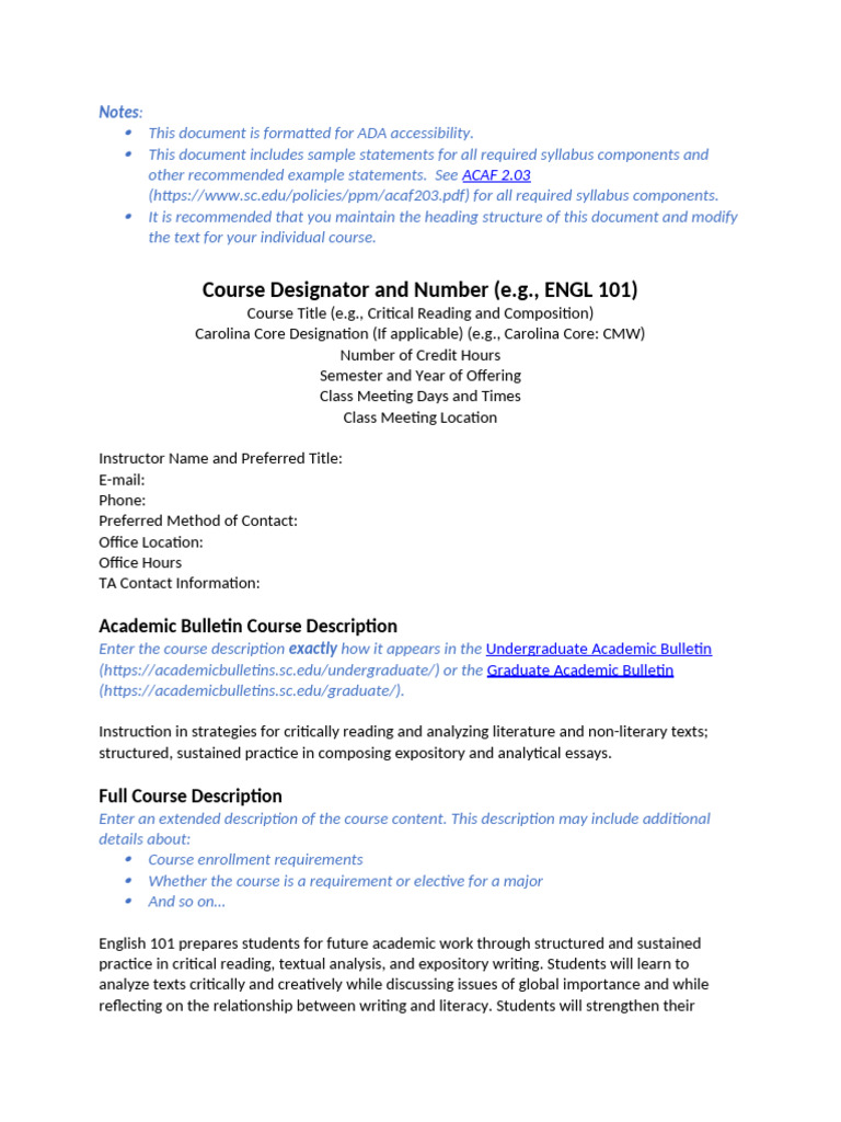 Cte Online Syllabus Template 8-13 | PDF