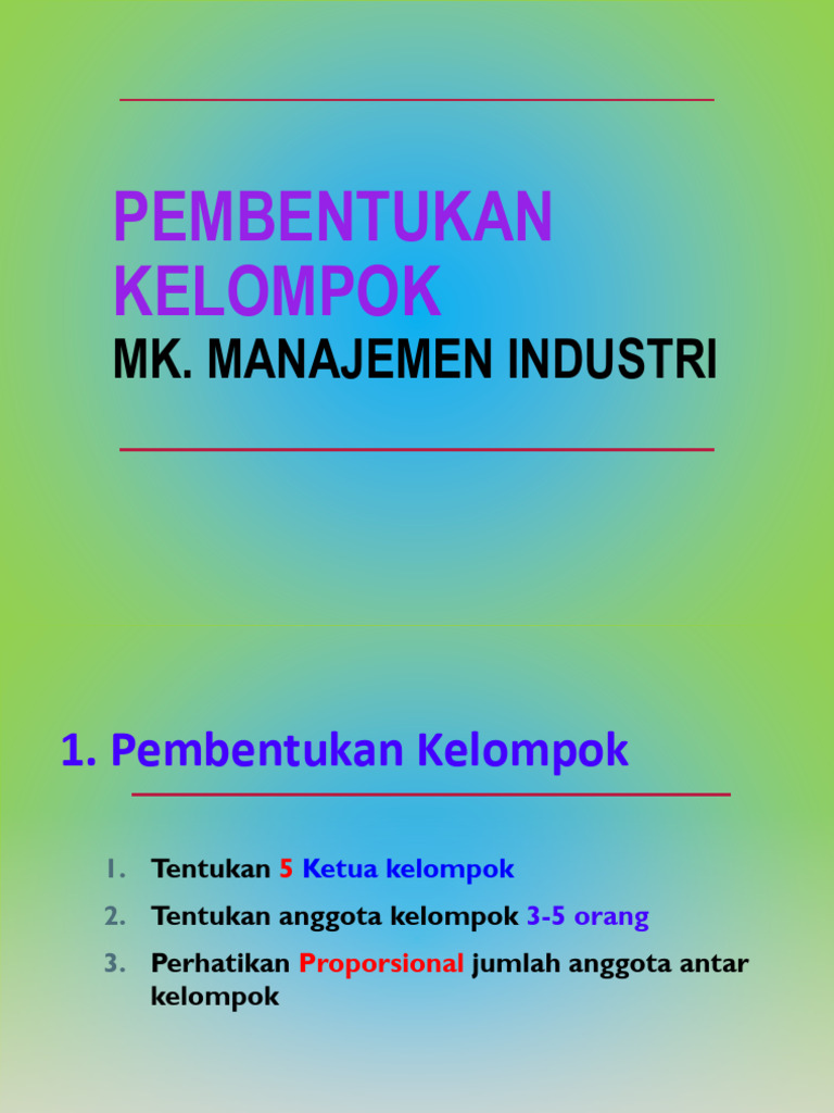 2a Pembentukan Kel MI | PDF