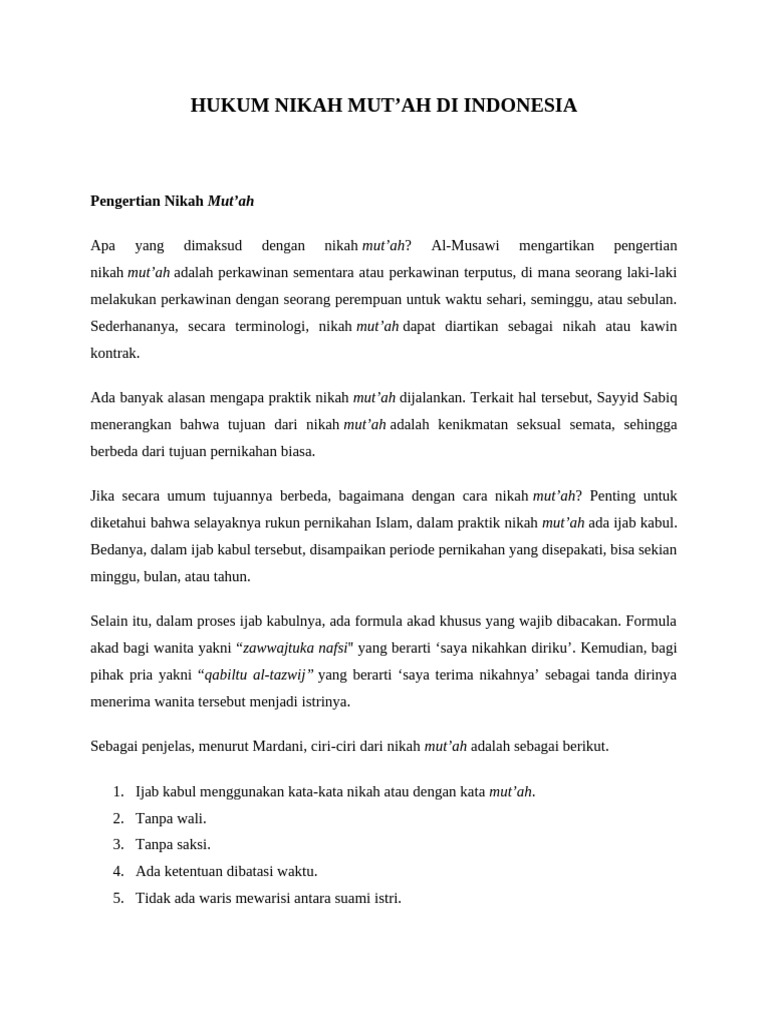 Hukum Nikah Mut | PDF