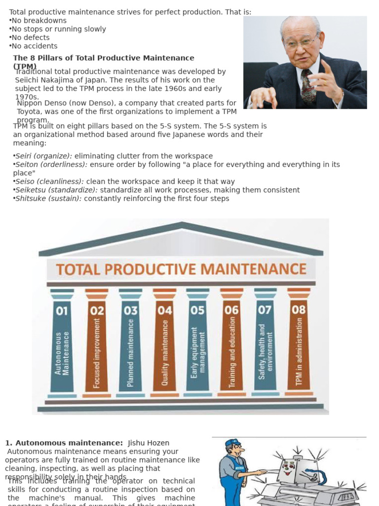 The 8 Pillars of Total Productive Maintenance (TPM) | PDF