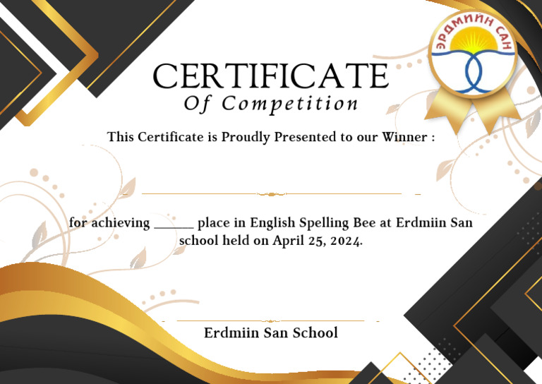 Black Gold Modern Elegant Certificate of Competition Certificate-2 | PDF