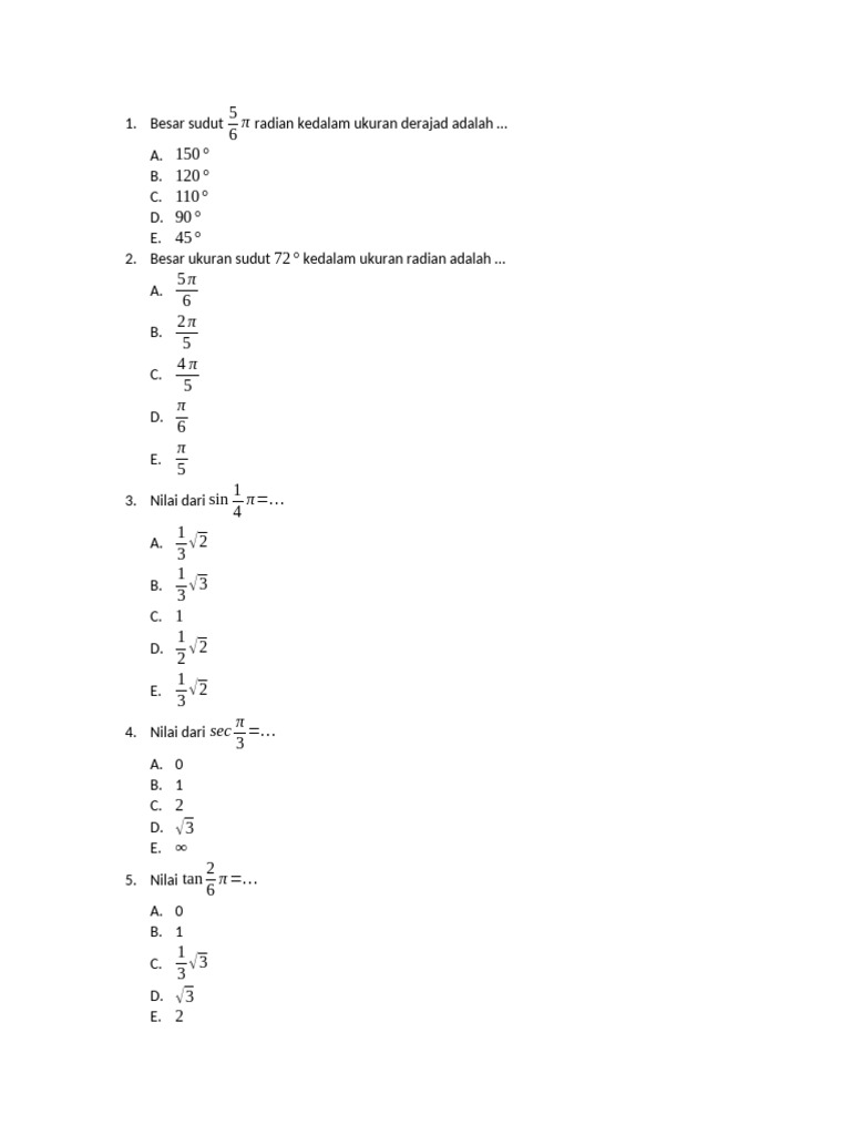 Soal PTS MTK KLS X | PDF