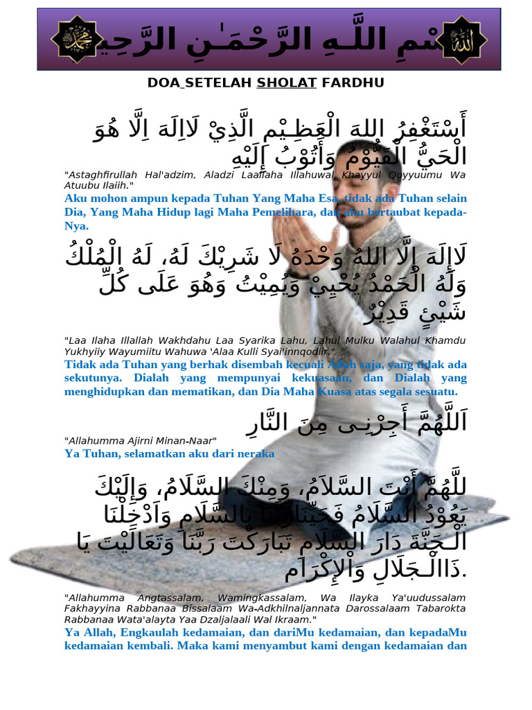 DOA SETELAH SHOLAT FARDHU | PDF