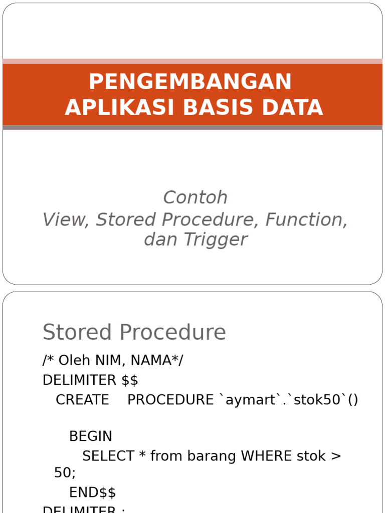 Contoh View Stored Function | PDF