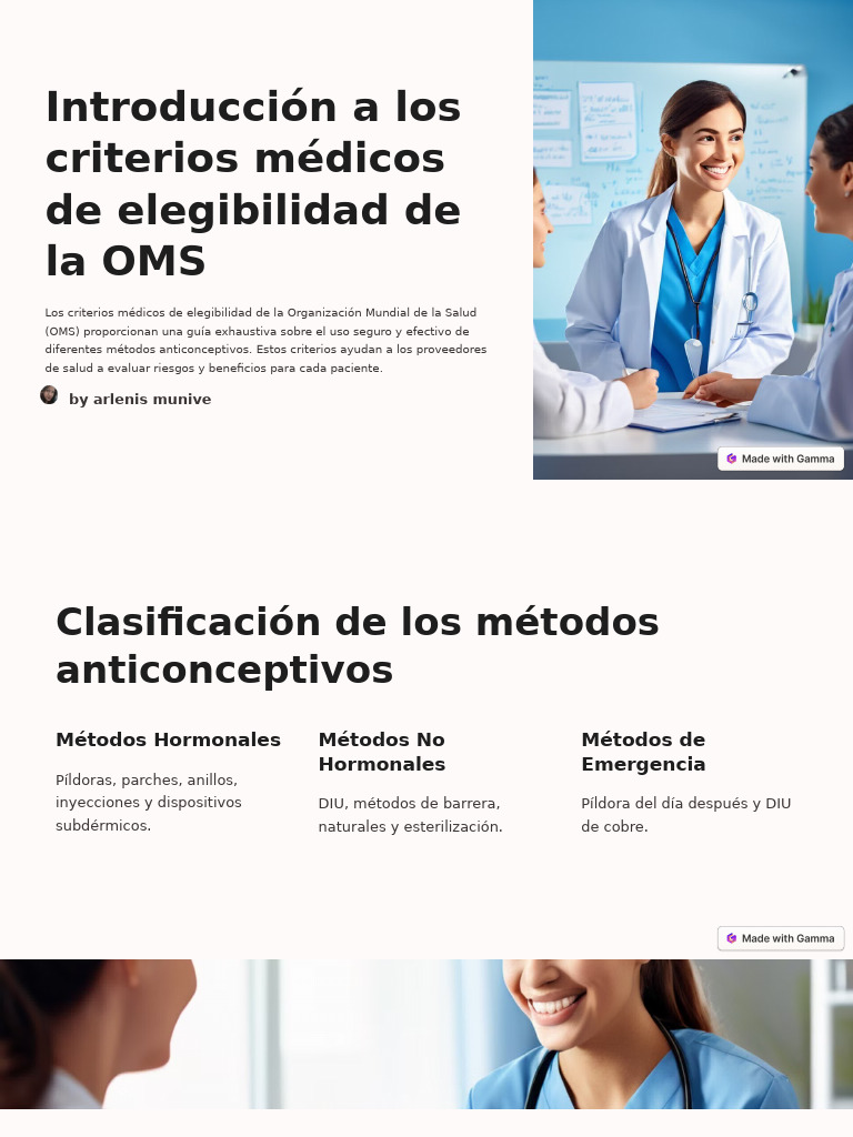 Introduccion A Los Criterios Medicos de Elegibilidad de La OMS | PDF