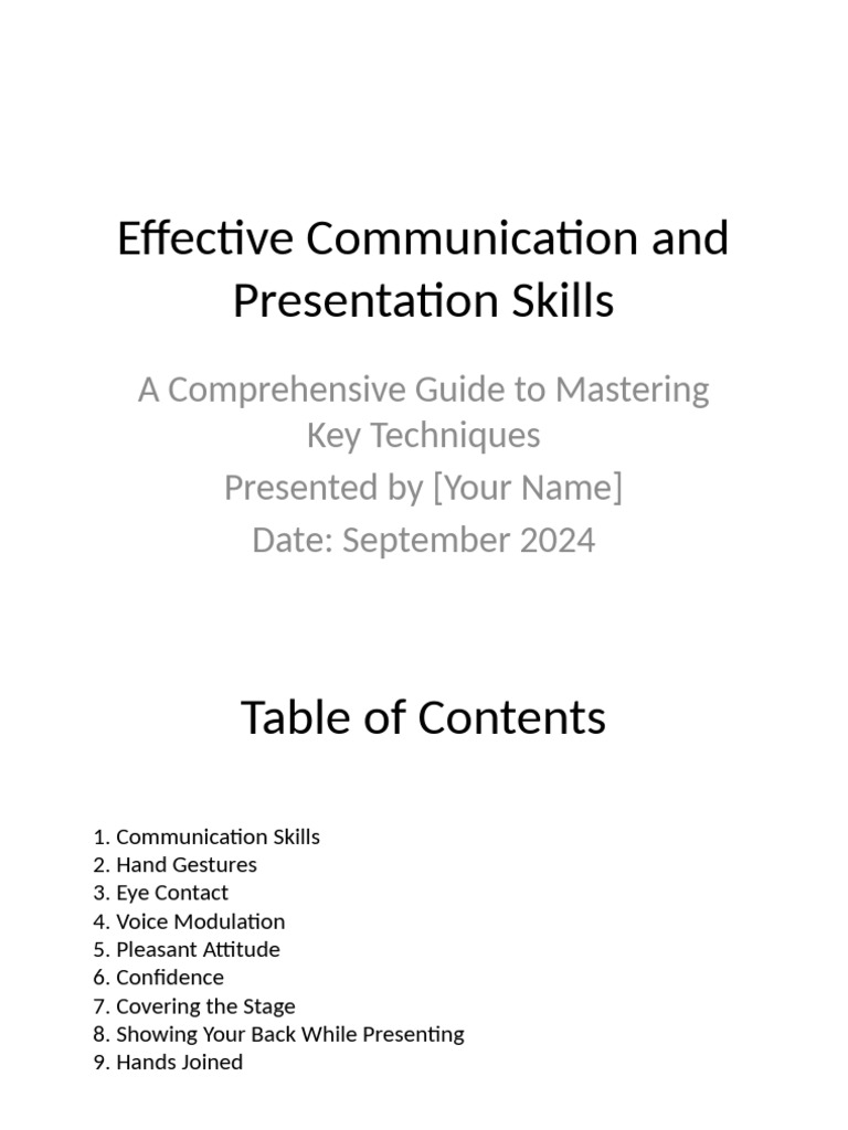 Effective Communication and Presentation Skills Complete | PDF