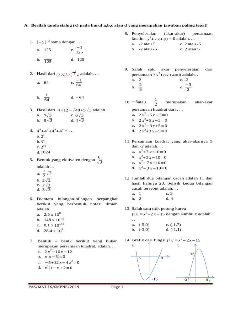 Pas Kelas 9 2019 | PDF