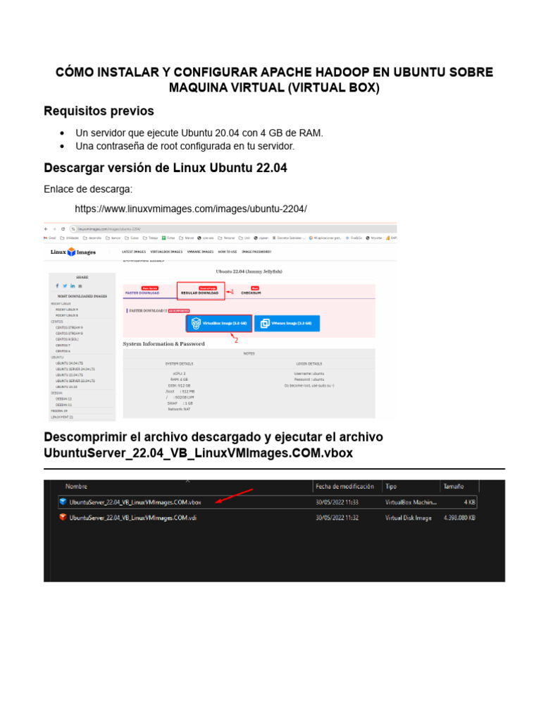CÓMO INSTALAR Y CONFIGURAR APACHE HADOOP EN UBUNTU Version Final | PDF