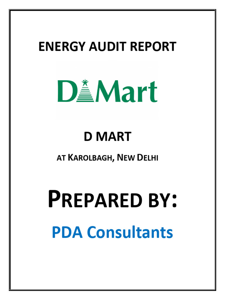 EA PR1 - Energy Audit Report - DMart Karol Bagh | PDF