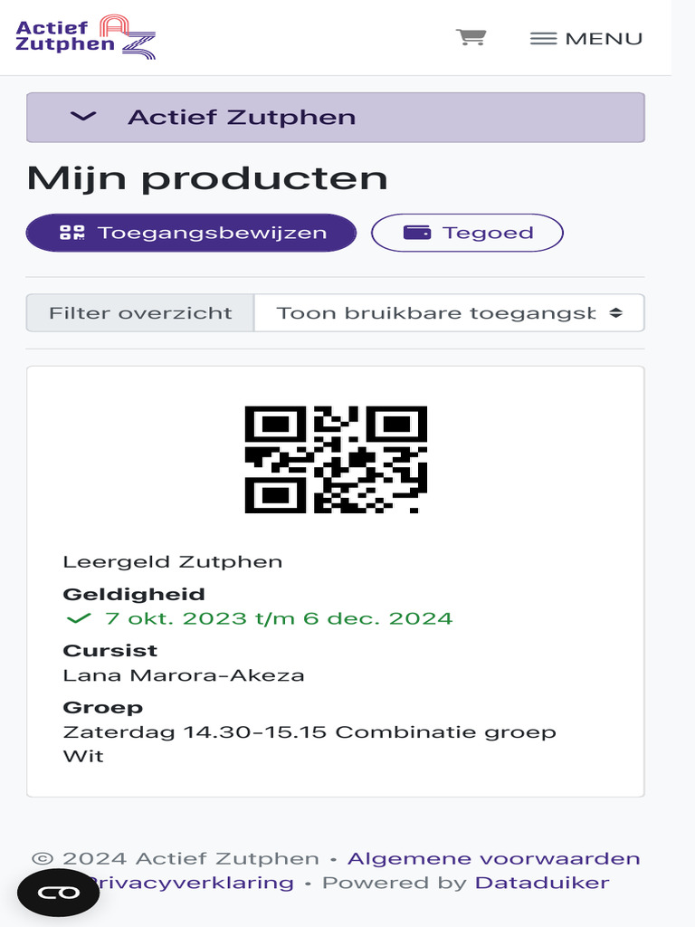 Mijn Producten - Actief Zutphen | PDF
