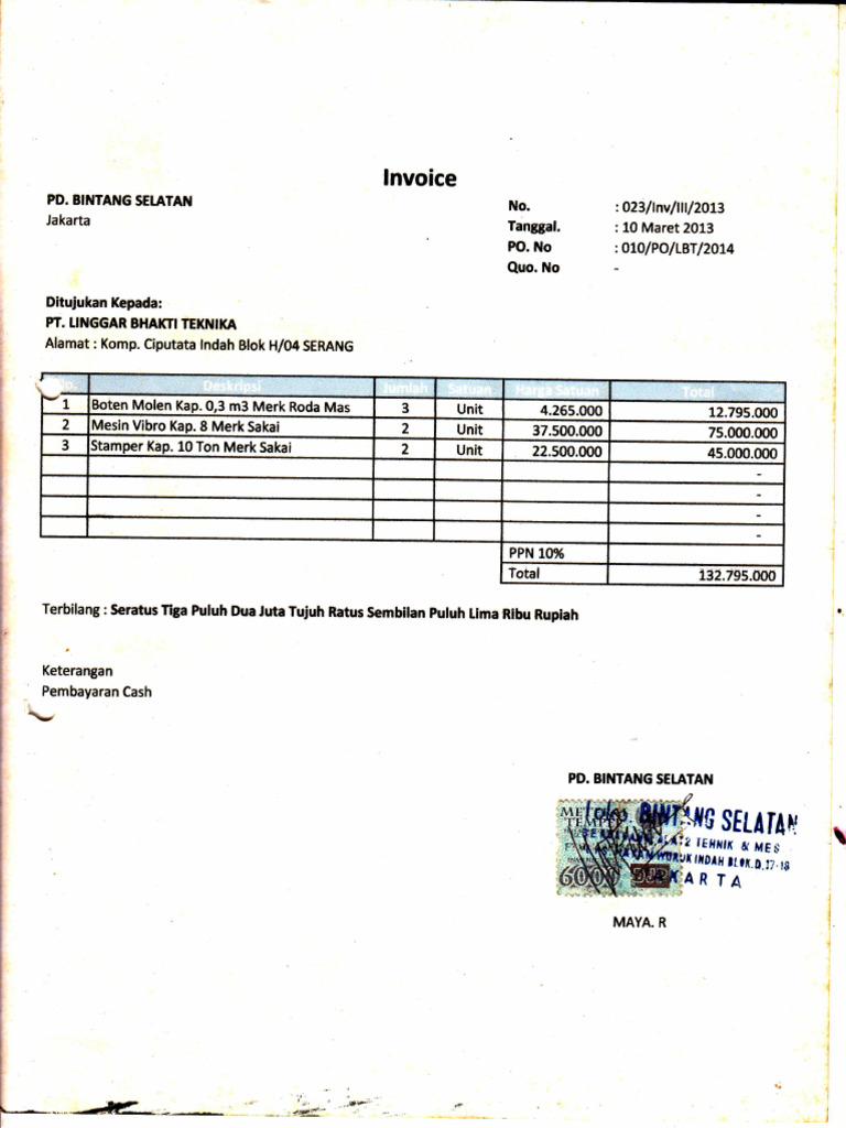 Invoice Peralatan | PDF