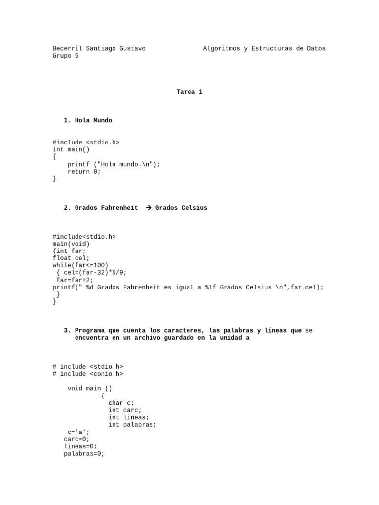 Tarea algoritmos y estructura de datos | PDF