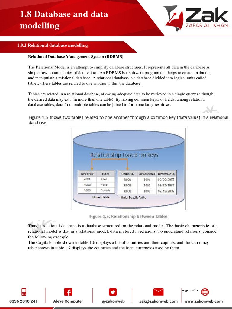 1.8.2 Relational Database Modeling | PDF