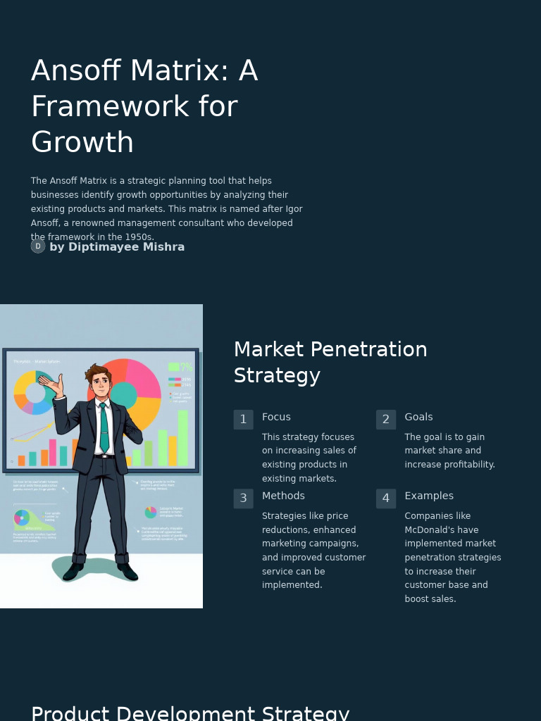 Ansoff Matrix A Framework For Growth | PDF