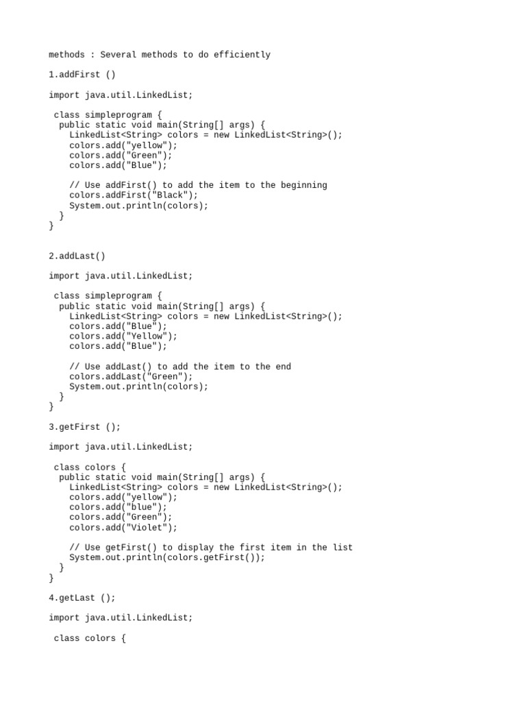 LinkedlIst Methods | PDF