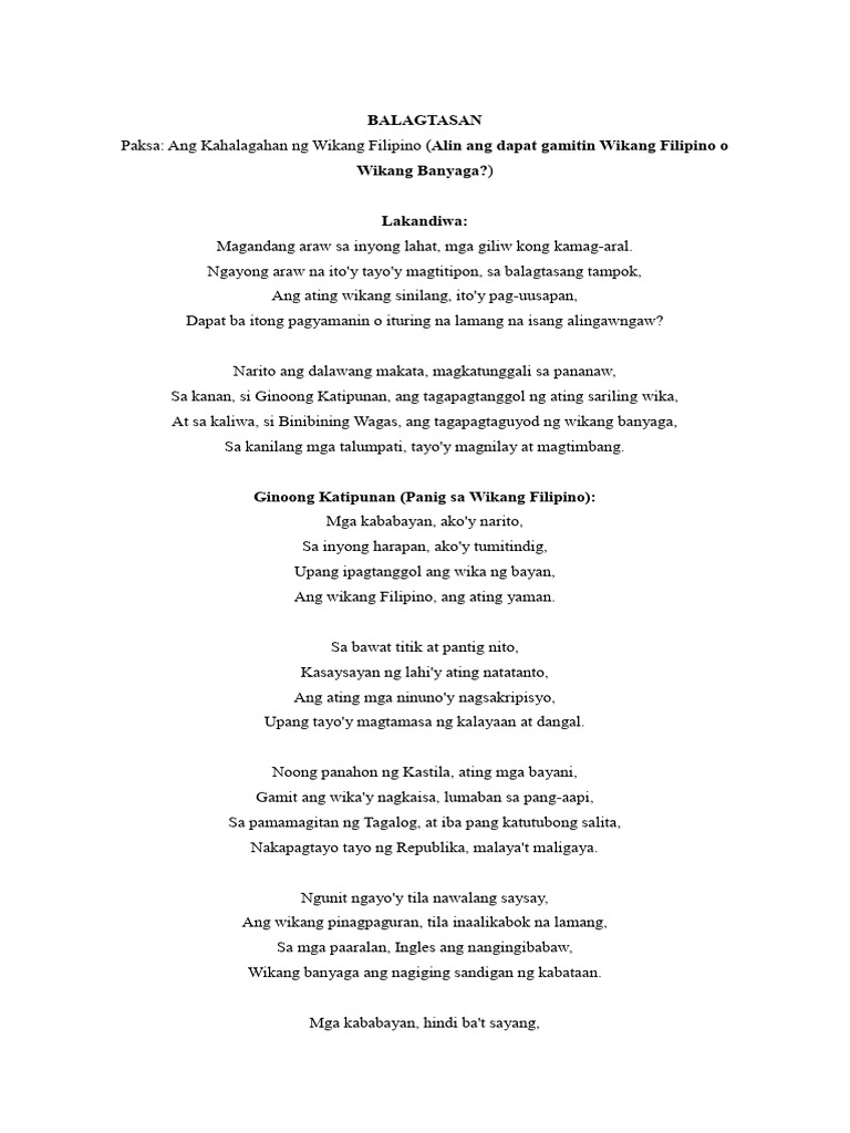 BALAGTASAN | PDF