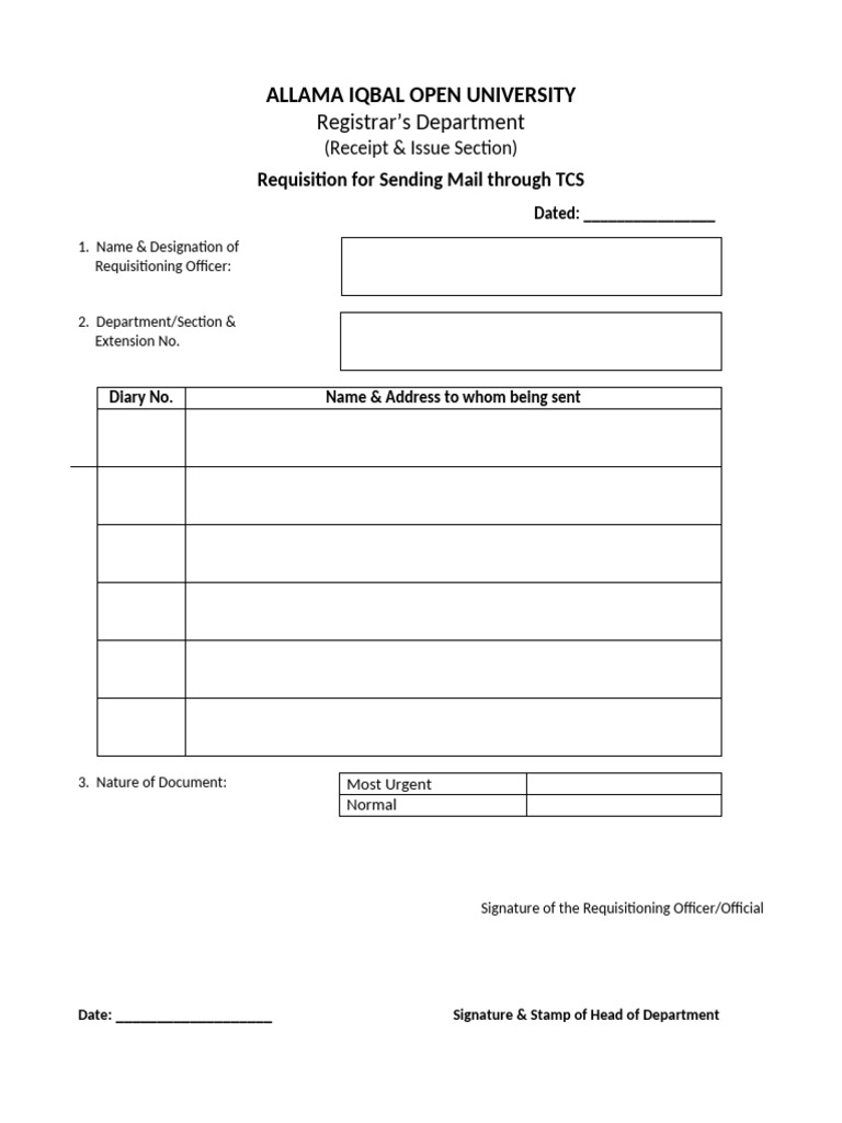 TCS Form | PDF