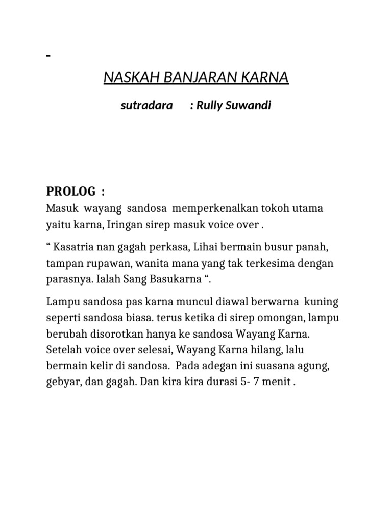 Naskah Banjaran Karna | PDF